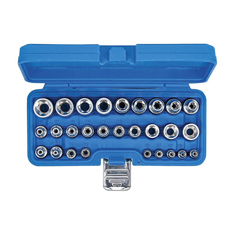 8 DOUILLES COURTES CARRE 1/4 3/8 ET 1/2 DE E4 à E2 - SARLAT OUTILLAGE