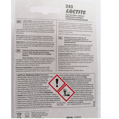 LOCTITE 243 - 24 ml FREIN FILET MOYEN STANDARD BLEU - SARLAT OUTILLAGE